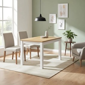 Jídelní stůl CASA MIA VARIANT | 140x80 cm | ROZKLÁDACÍ | bílá/dub hickory | TOP kvalita | VÝROBA ČR