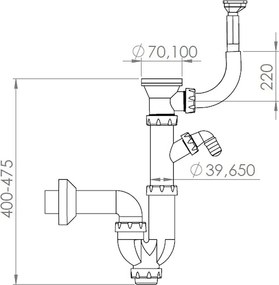 Kuchyňský dřez 76x43,5 cm nerez