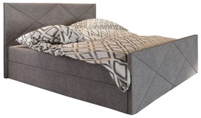 Manželská postel Boxspring 160 cm Milagros Comfort 4 (šedá) (s matrací a úložným prostorem). 1056215