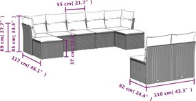 9dílná zahradní sedací souprava s poduškami černá polyratan 3250104