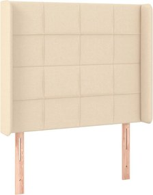 Čelo postele typu ušák krémové 83x16x118/128 cm textil 3119559
