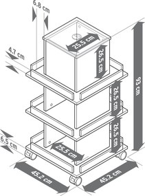 Tchibo - Věžový regál s úložným prostorem - barva: bílá