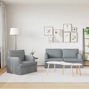 Set pohovek 2 ks Světle šedá textil 3407560