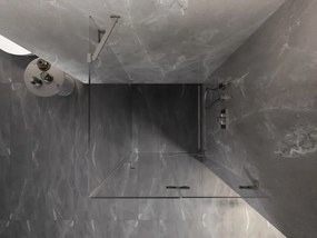 Mexen Lunar-F, sklápěcí sprchový kout pravý 100 x 100 cm, 8mm čiré sklo, ocelový profil, 836-100-100-97-00-P