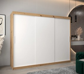 Šatní skříň TOKYO T Abika 250/200/62 barevné provedení: bílý mat-dub artisan