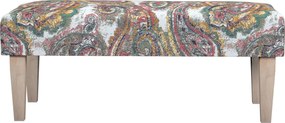 Dlouhá lavička 100x40cm barva vícebarevná látka pletený vzor, vzorované