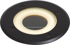 Moderní zemní bodové svítidlo černé vč. LED dobíjecí se solárním panelem IP65 - Solyx