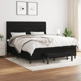 Box spring postel s matrací černá 180x200 cm textil 3136855