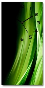 Wallmuralia Nástěnné hodiny tiché Zelené vlny pozadí 30x60 cm