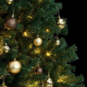Umělý sklápěcí vánoční stromek s 300 LED a koulemi 240 cm 3210130