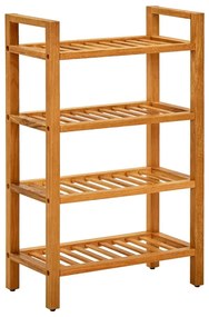 Botník se 4 policemi 50 x 27 x 80 cm masivní dubové dřevo 331746