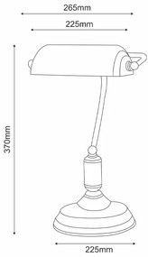 ACA DECOR PRESTIGE stolní lampa 1xE27/60W/230V mosaz/zelená