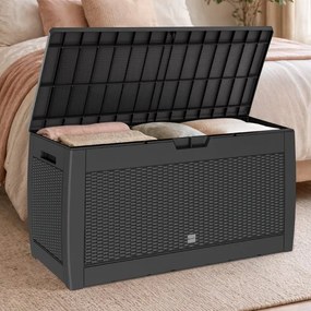 Zahradní úložný box Rato 310L antracitová Rattan vzhled voděodolné