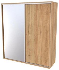 Nábytek Mikulík Skříň FLEXI 2 - dveře plné a zrcadlo ROZMĚR: (š/v/h) 220 x 220 x 65 cm