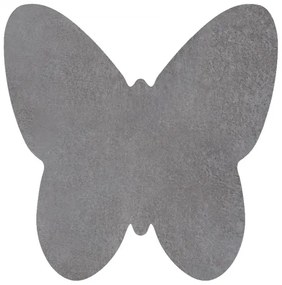 Kusový koberec SHAPE 3150 Motýl protiskluzový vhodný k praní shaggy šedý Rozměr: 80x80 cm