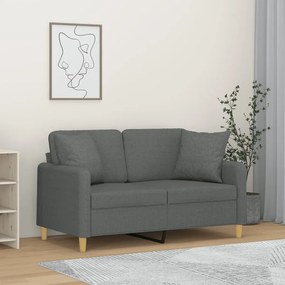 2místná pohovka s polštáři tmavě šedá 120 cm textil 3200902