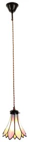Závěsná lampa Tiffany Jurren pink – 15x115 cm