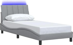 Rám postele bez matrace Hanko světle šedá 90 x 190 cm textil 3310426