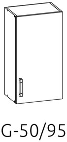 G-50/95 P (L) horní skříňka kuchyně Edan Barva korpusu skříněk: Bílá alpská, Zvolte barvu dvířek: Černá mat