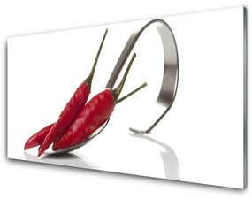 Obraz na skle Chilli Lžíce Kuchyně 100x50 cm