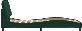 Rám postele s LED bez matrace tmavě zelený 80 x 200 cm samet 3213822