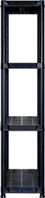 Úložný regál 4patrový černý 183 x 30,5 x 130 cm plast 3059855