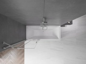 Mexen Velar, 2-křídlová posuvná vanová zástěna 70 x 150 cm, 8mm čiré sklo, broušená ocel, 896-070-000-01-97