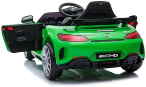 Dětské elektrické autíčko s dálkovým ovládáním BestBerg BBCC-10G – Mercedes-Benz AMG GT R / nosnost 25 kg / Li-Ion baterie / zelená