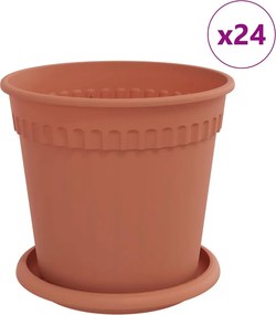 Květináče 24 ks Cihlově červená Plast 3403264