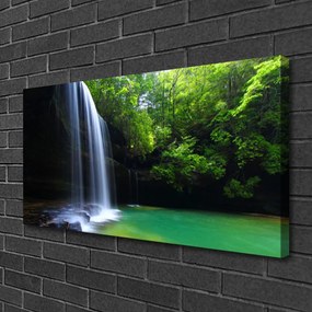 Obraz na plátně Vodopád Příroda Les Jezero 100x50 cm