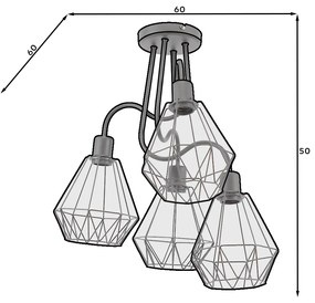 Eltap Industriální osvětlení Bendinni 4, 60x60x50cm