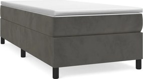 Box spring postel s matrací tmavě šedá 90x200 cm samet 3144658