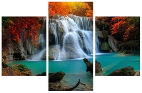 Podzimní obraz vodopádů (90x60 cm)