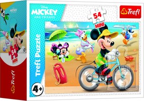 Trefl Minipuzzle 54 dílků Mickey Mouse Disney/ Den s přáteli 4 druhy v krabičce 9x6,5x4cm 40ks v boxu