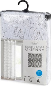 ZÁCLONA NA KROUŽCÍCH IGA 140X250 CM BÍLÁ
