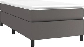 Rám postele s boxspringem šedý 90 x 190 cm umělá kůže 3121021