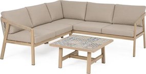 BIZZOTTO Zahradní set rohové pohovky a stolku KALIMERA hnědý 0664133