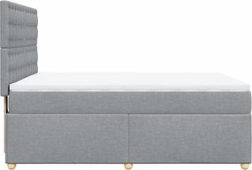 Box spring postel s matrací světle šedá 140 x 190 cm textil 3291289