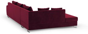KOOKO HOME Rohová rozkládací sametová pohovka s úložným prostorem Adagio XL levý roh