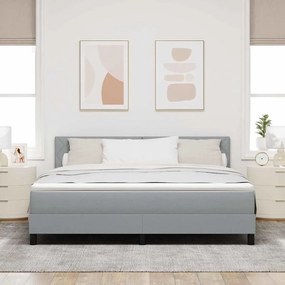 Postel s boxspringem s čelo Světle šedá 180 x 200 cm textil 3338783