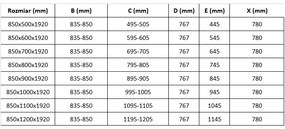 Mexen Pretoria sprchový kout 85x80cm, 6mm sklo, chromový profil-čiré sklo, 852-085-080-01-00