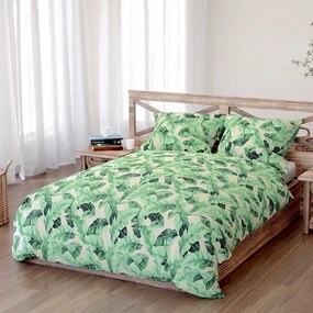Spod Igły i Nitki Bavlněné povlečení 220x200 Planta béžové zelené listy Bavlna 3