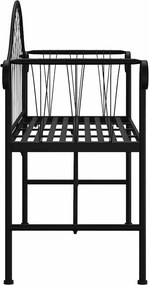 2místná zahradní lavice 128 cm černá ocel 318828