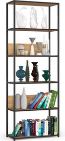 Kovový regál Loft 70 cm černá/dub craft