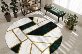 Dywany Łuszczów Kusový koberec Emerald 1015 green and gold kruh - 120x120 (průměr) kruh cm