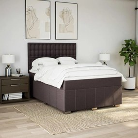 Box spring postel s matrací tmavě hnědá 140x200 cm textil 3291708