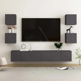 vidaXL 7dílný set TV skříněk kompozitní dřevo [3079291] Barva: Černá