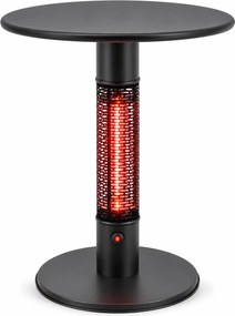 Vyhřívaný terasový stůl s infrazářičem, výška 790 mm, 1500 W, Ø 600 mm, černý