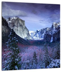 Obraz zimní horské krajiny (30x30 cm)