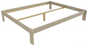 Manželská postel VMK004A masiv borovice (Barva dřeva: surové dřevo, Rozměr: 200 x 200 cm)